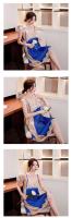 China Factory direct cross-border creative long pajamas comfortable sexy noble stitching strap chiffon nightdress female summe for sale