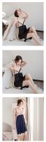 China Factory direct cross-border creative long pajamas comfortable sexy noble stitching strap chiffon nightdress female summe for sale
