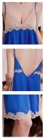 China Factory direct cross-border creative long pajamas comfortable sexy noble stitching strap chiffon nightdress female summe for sale