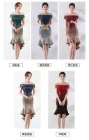 China Spot 3mm banquet evening dress performance stage clothing gradient two-color beads two-color stitching sequin embroidery for sale