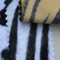 China Tricot Velboa print flocking fabric zebra print plush flock fabric wholesale best quality for sale