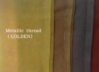 China Sudan Silver Golden selvedge 100% spun polyester high twisted full voile for sale