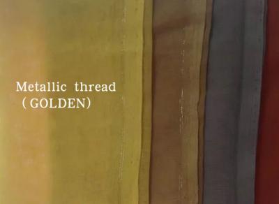 China Sudan Silver Golden selvedge 100% spun polyester high twisted full voile for sale