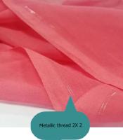 China Metallic thread selvedge 100% spun polyester high twisted full voile factory direct sale cheap price high quality for sale