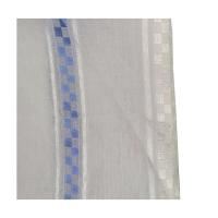 China 100% Jacquard selvedge SPUN  VOILE SUPER HIGH TWISTED WHITE BLUISHWHTE QUALITY FINISH صنع في اليابان for sale