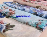 China High quality spun polyester voile printing fabric for muslim shawl , scarf , dress, embroidery super fine quality top for sale