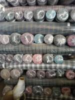 China 100% Cotton with golden and silver thread check design shirts' fabric stock for grade AAA quality for sale