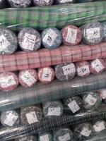China 100% Cotton with golden and silver thread check design shirts' fabric stock for grade AAA quality for sale