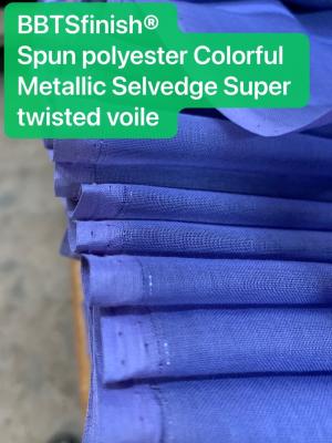China Metallic selvedge Sudan market spun polyester voile fabric  BBTSfinish Brand super quality for sale