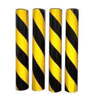 China EGP Grade Double Color Yellow Black Hazard Pattern UV Metal Backing Reflective Sheeting for sale