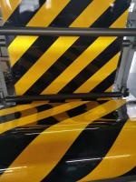 China EGP Grade Double Color Yellow Black Hazard Pattern UV Metal Backing Reflective Sheeting for sale