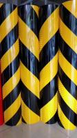 China EGP Grade Double Color Yellow Black Hazard Pattern UV Metal Backing Reflective Sheeting for sale