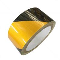 China Black Yellow Adhesive PVC Reflective Tape Sticker 50MM Width 1-3 Years Lifespan CN FUJ for sale