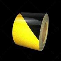 China Black Yellow Adhesive PVC Reflective Tape Sticker 50MM Width 1-3 Years Lifespan CN FUJ for sale