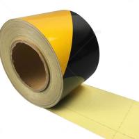 China Black Yellow Adhesive PVC Reflective Tape Sticker 50MM Width 1-3 Years Lifespan CN FUJ for sale