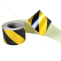 China Black Yellow Adhesive PVC Reflective Tape Sticker 50MM Width 1-3 Years Lifespan CN FUJ for sale