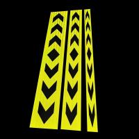 China Customized Printing Black Arrow 5cm x 90cm Fluorescent Color Reflective Sticker PC for sale