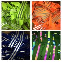 China Reflective Rainbow Color Polyester Security Strips Tape For Clothing And Custom Service for sale