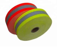 China Reflective Tape with Silver Rim Permanent Sew On 2 Inch Fire Retardant Yellow 400 CPL for sale