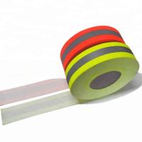 China Reflective Tape with Silver Rim Permanent Sew On 2 Inch Fire Retardant Yellow 400 CPL for sale