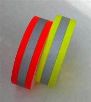 China Reflective Tape with Silver Rim Permanent Sew On 2 Inch Fire Retardant Yellow 400 CPL for sale