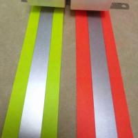China Reflective Tape with Silver Rim Permanent Sew On 2 Inch Fire Retardant Yellow 400 CPL for sale
