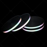 China High Visibility Rainbow Strip Reflective Fabric with Black Ribbon 25mm*100m per Roll for sale