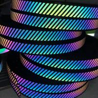 China Sew On CE EN20471 Reflective Safety Material Ribbons Yellow Silver Orange Rainbow 100% Polyester 400 CPL CN FUJ WRS for sale