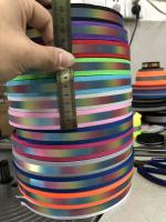 China 12 Colors Laser Rainbow Reflective Ribbon Fabric for Clothes Long-Lasting and Durable for sale