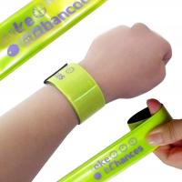 China Fashion Style Yellow High Visibility PVC Slap Wrap Wristband Band for Unisex Promotion for sale