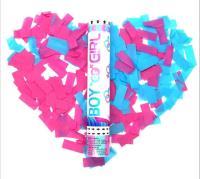 China Gender Reveal Party Popper Degradable Flameproof Boys Or Girls Birthday Baby Confetti Cannon for sale