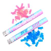China Baby Shower Gender Reveal Party Popper Confetti Cannon In Blue Pink For All Occasions for sale