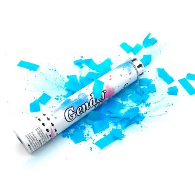 China Customized Logo Gender Reveal Confetti Party Popper with Biodegradable Flameproof Material for sale