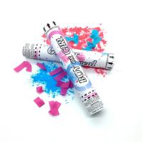 China Boy Or Girl Gender Reveal Paper Konfetti Shooter Color Run Powder Smoke Biodegradable Flameproof Party Popper for sale