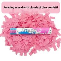 China Customized Logo Gender Reveal Confetti Party Popper with Biodegradable Flameproof Material for sale