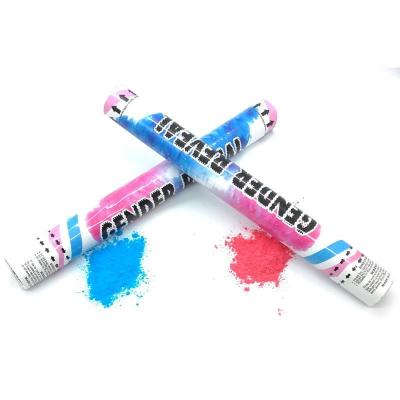 China Handheld Baby Shower Gender Reveal Smoke Confetti Powder Cannon Biodegradable Flameproof Party Popper for sale