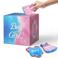 China Gender Reveal Boy or Girl Box Baby Shower Decorations Boys Girls Party Decoration Set for sale