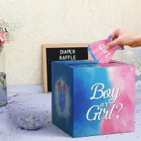 China Gender Reveal Boy or Girl Box Baby Shower Decorations Boys Girls Party Decoration Set for sale