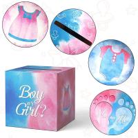 China Gender Reveal Boy or Girl Box Baby Shower Decorations Boys Girls Party Decoration Set for sale