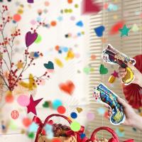 China Automatic Inflatable Fireworks Gun Toy Aluminum Film Birthday Wedding Hotel New Year Party Atmosphere Metallic Balloons Gun for sale