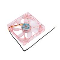 China 120mm Transparent Pink LED PC Case Fan, 4Pin PWM Quiet Cooling Fan for Computer Cases for sale