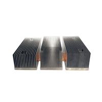 China Aluminum Fin Stack Heat Sink with Embedded Copper Heat Pipes for High Power LED / Industrial Equipment Cooling for sale