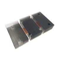 China Aluminum Fin Stack Heat Sink with Embedded Copper Heat Pipes for High Power LED / Industrial Equipment Cooling for sale