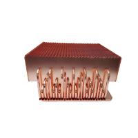 China Factory Custom Pure Copper Heat Pipe Heatsink with Zipper Fins for High Power Electronics for sale