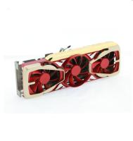 China Custom 3-Fan GPU Cooler, Aluminum Heatsink with Red Fans, Replacement Graphics Card Cooling System for Desktop for sale