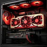 China Custom 3-Fan GPU Cooler, Aluminum Heatsink with Red Fans, Replacement Graphics Card Cooling System for Desktop for sale