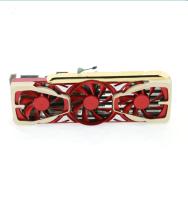 China Custom 3-Fan GPU Cooler, Aluminum Heatsink with Red Fans, Replacement Graphics Card Cooling System for Desktop for sale