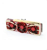 China Custom 3-Fan GPU Cooler, Aluminum Heatsink with Red Fans, Replacement Graphics Card Cooling System for Desktop for sale