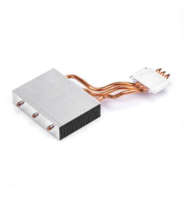 China 4 Copper Heat Pipe Stacked Aluminum Fin Passive Heatsink, All In One PC CPU Cooling Radiator Without Fan for sale