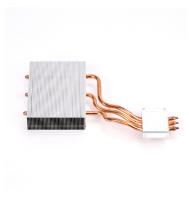 China 4 Copper Heat Pipe Stacked Aluminum Fin Passive Heatsink, All In One PC CPU Cooling Radiator Without Fan for sale